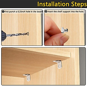1/4 Inch Shelf Support Peg，Support Cabinet Shelf Pins，Shelf Bracket Pegs with Hole，L-Shaped Furniture Replacement Peg for Cabinets,Shelves,Wodrob