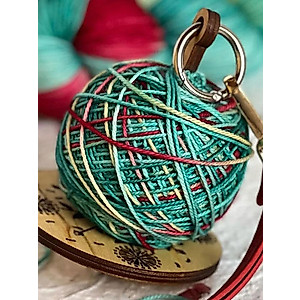 Wood Yarn Holder | Portable Wooden Yarn Holder with Wrist Strap | Knitting Crocheting Embroidery Accessories for Hats, Cardigans, Sweaters, Socks, Blankets, Handicrafts