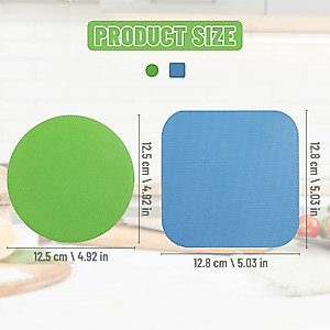 4Pcs Jar Opener Gripper Pads,Multi-Purpose Rubber Jar Grippers Non Slip Kitchen Coasters Jar Lid Grip Pad Bottle Opener, Bottle Lid Openers for Seniors Kids Women(Light Blue, Green)