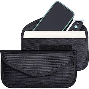Faraday Bag for Phone, Signal Blocking Bag,GPS RFID Shield Cage Pouch Wallet Phone Case for Cell Phone Privacy Protection and Car Key FOB, Anti-Tracking Anti-Spying 2 pack