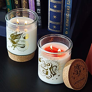 Harry Potter Color Changing Slytherin Candle, Large 10 oz - Wax Turns from White to Green When Lit - Soy Wax, Unscented - Great Gift for Harry Potter Fans