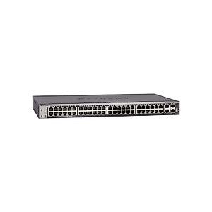 NETGEAR GS752TX-100NES 52-Port Smart Managed Pro Stackable Switch, 48GbE, 2 SFP+, 2 10GBASE-T, ProSAFE Lifetime Protection (GS752TX)