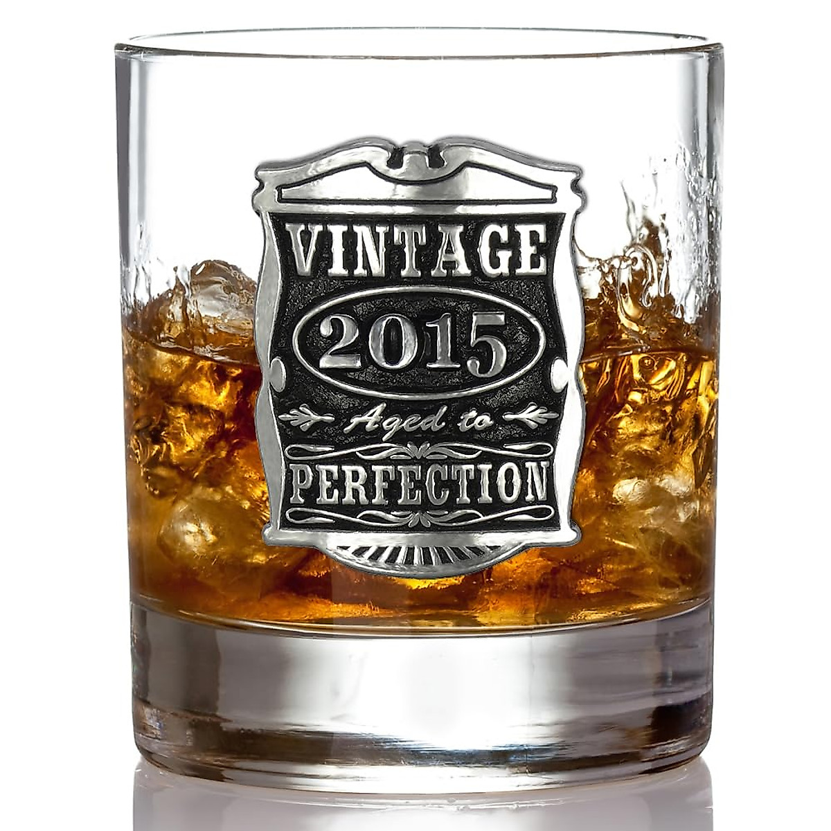 English Pewter Company Vintage Years 2015 10th Wedding Anniversary Old Fashioned Whisky Rocks Glass - Unique Gift Idea For Men For That Special Tin Anniversary [VIN007]…