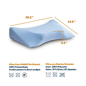 SLEEPY TOAST Neck Pillow for Sleeping fits Shoulder Perfectly, Side Sleeper Pillow with Armrest Area, Memory Foam Pillows for Neck and Shoulder Pain Relief, Cooling Pillow Cases (Blue)