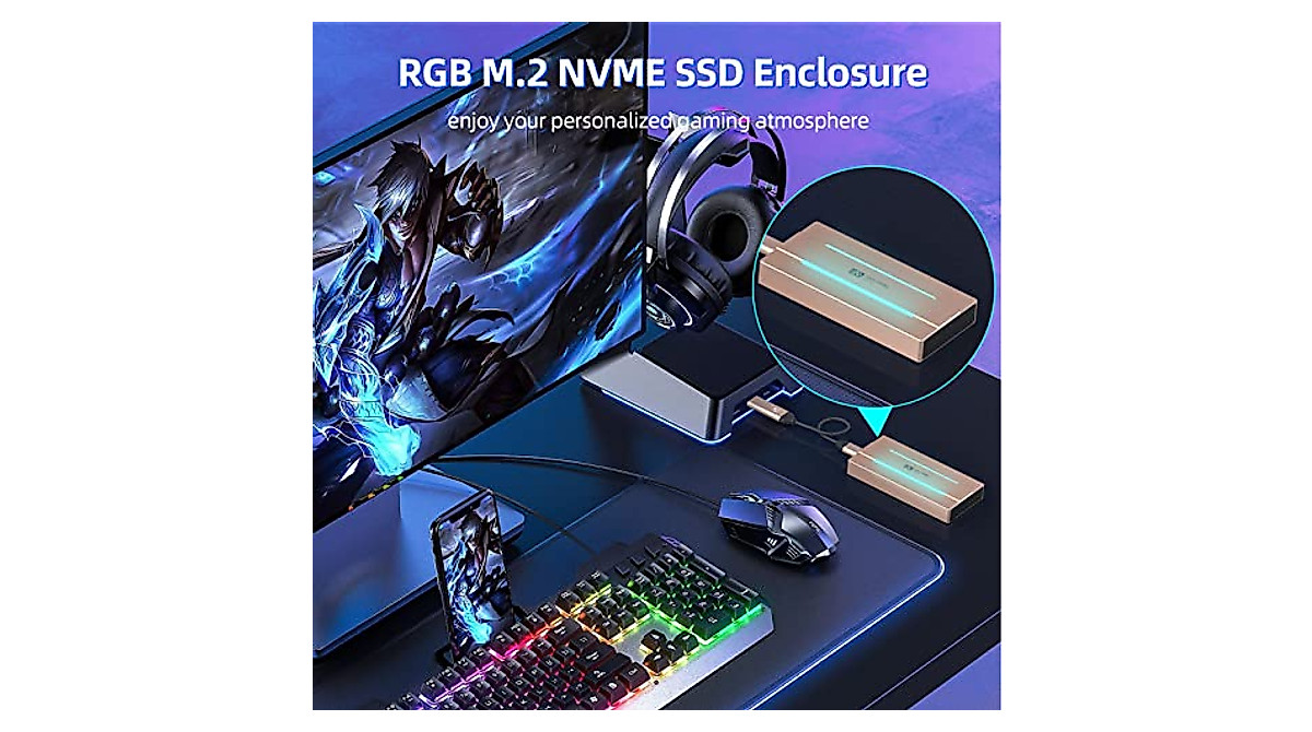 Fast RGB M.2 NVME SSD Enclosure for Gamers