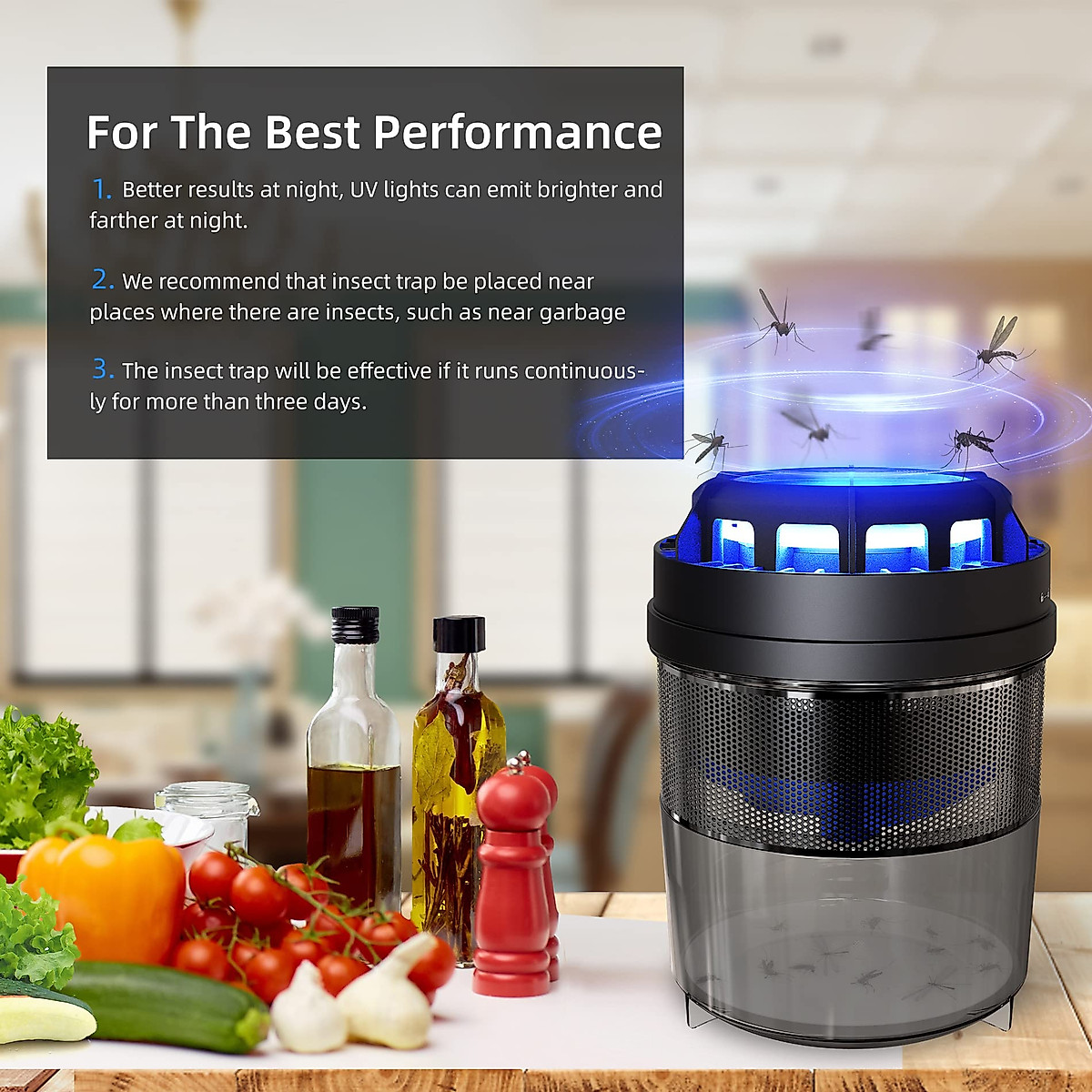 JANMASH Insect Controler Fly Catch USB Powered Intelligent Light Control for Indoor Home and Balcony