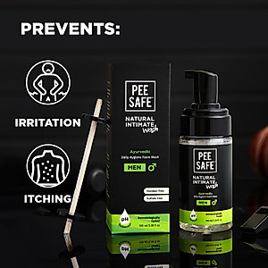 PEESAFE Natural Intimate Wash for Men | with Tea Tree Essential Oil | Ayurvedic | Intimate Wash | Men Genital Wash | Intimate Wash Men | Men's Intimate wash