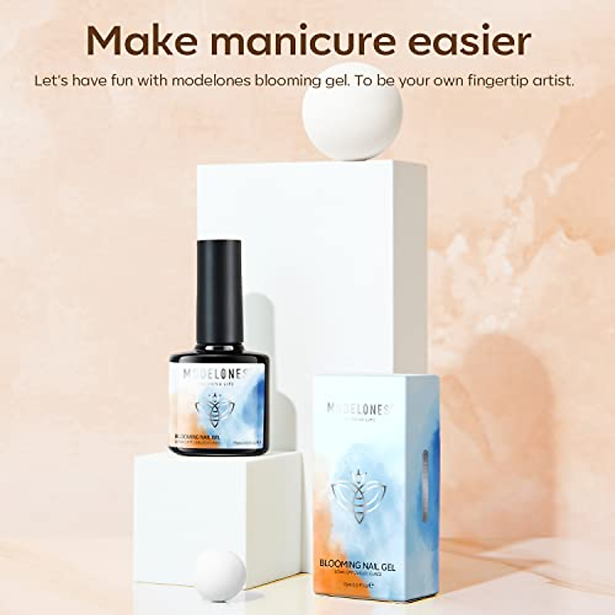 modelones Blooming Gel Nail Polish, 15ml Clear Marble Nail Design Kit U V LED Soak Off Nail Art Accessories for Spreading Effects, Marble, Floral Print, Watercolor Nail Art Design