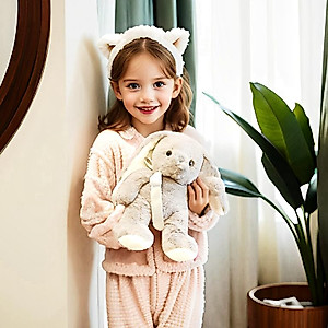 uoozii Warmable Bunny Stuffed Animal - Microwavable 12" | 2 Pounds Unscented Weighted Stuffed Animals Non-Shedding Bunny Plush Coolable & Heatable Warm Gifts for Kids & Adults