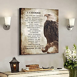 Motivational Canvas Wall Art Christian Bald Eagle Pictures Wall Decor Bald Eagle Gifts Inspirational Quotes Painting Wall Art for Office Bedroom Living Room Prints Artwork Framed 12"x16"