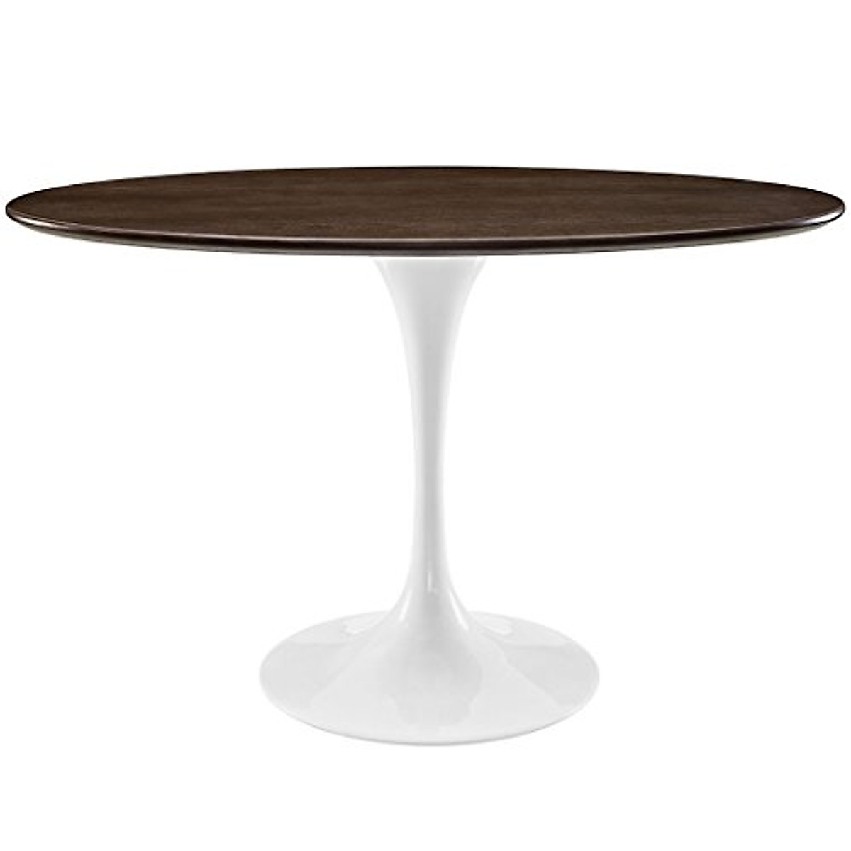 Modway Lippa 48" Mid-Century Modern Dining Table with Oval Top in Walnut
