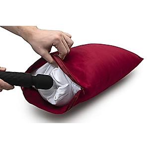 Norott Decorative Throw Pillow Vault Secret Pocket-6.5x10.5-Keep Items Private Safe Secure in Plain Sight-Beds-Couch-Sofa-Any Room-Travel Use- Oblong Crimson-13.5x19.5x6.5 inches