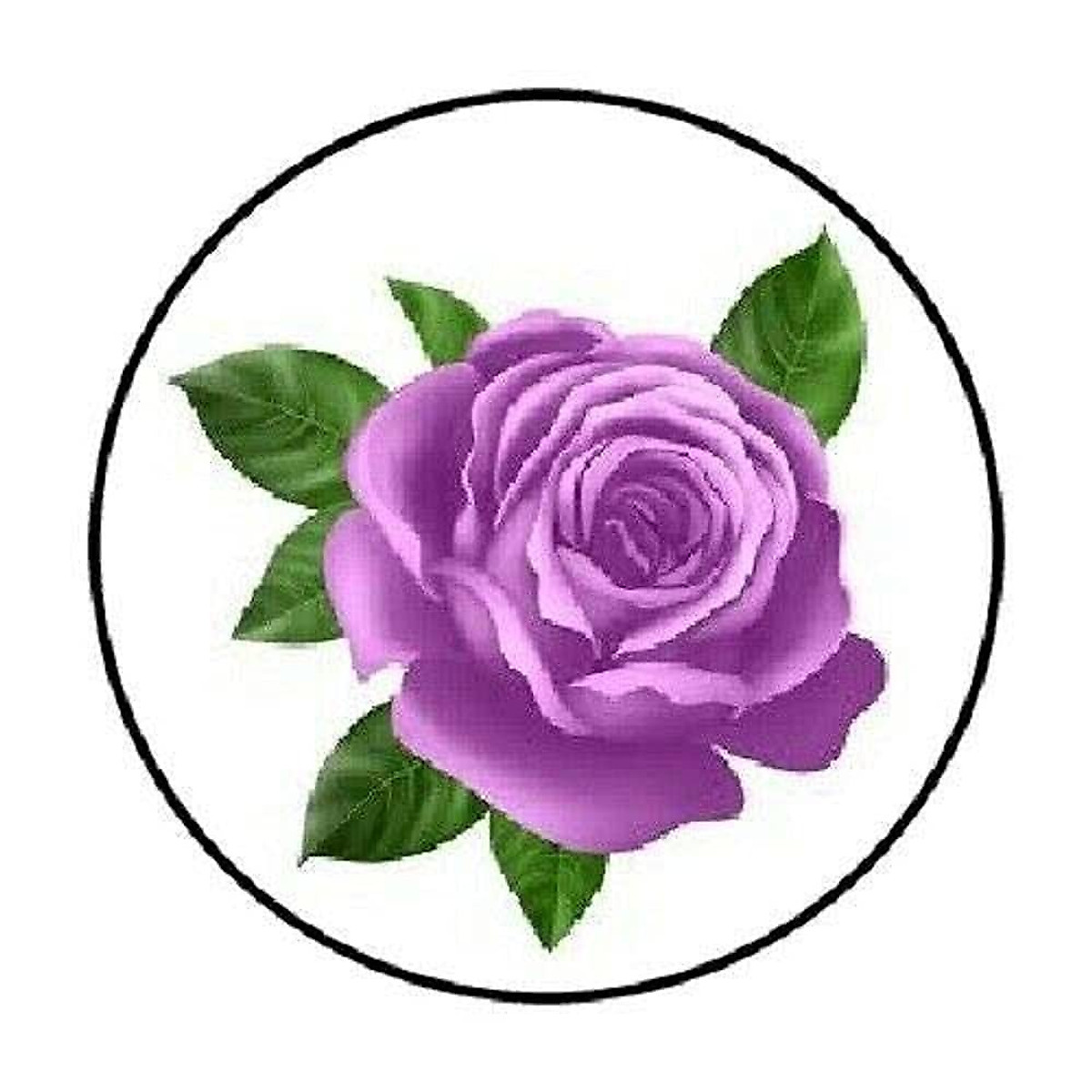 Rose Envelope Seals Labels Stickers 1.2" Round