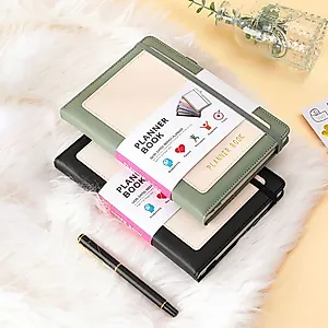 2024 Planner,12 Months Undated Monthly and Weekly Planners,Vegan PU Leather Hardcover A5 Agenda with Elastic Closure,Dotted Grid Pages,3 Bookmarks,Start Anytime - Green