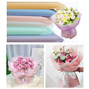 JOSON 30 sheets/6 colors Flower wrapping paper Korean solid color translucent flower shop floral gift bouquet flower wrapping paper Matte paper