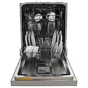 Magic Clean MCDW24SI Dishwasher 24-Inch Built in with 3 Wash Options and Automatic Cycles, Stainless Steel Construction with Electronic Control LED Display, Low Noise Rating, Metallic