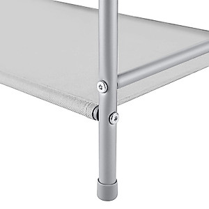 MaidMAX 3 Tiers Closet Shelf Organizer with 2 Drawers for Home Storage and Organization, Silver Grey