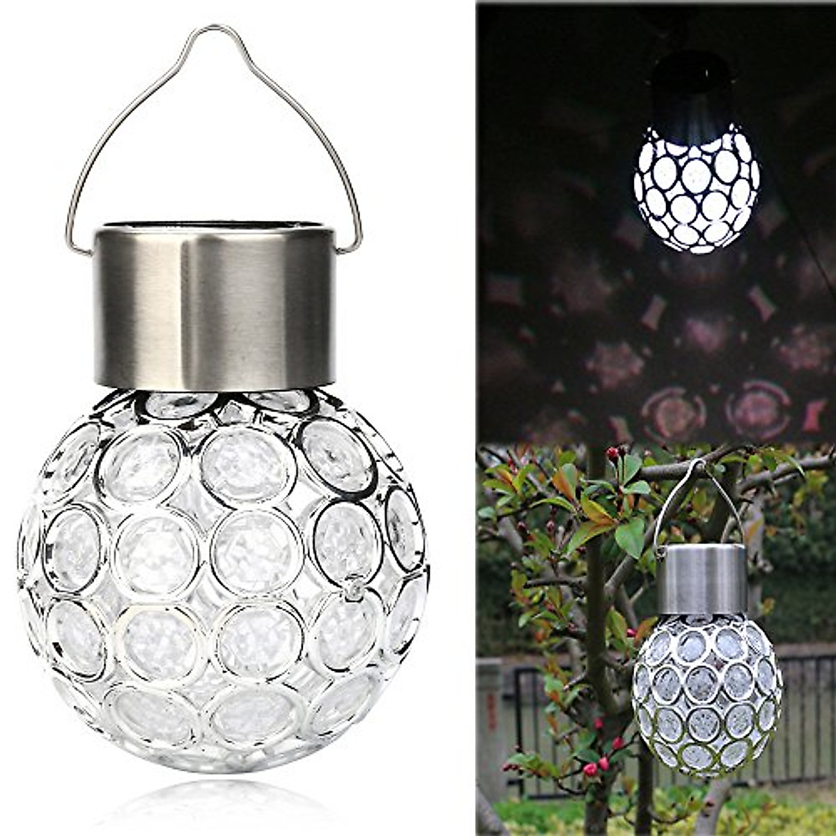 Ball Camping Solar Lights LED Hanging Waterproof Rotatable Garden Outdoor Round LED Light Led Christmas Lights Wire Color Changing