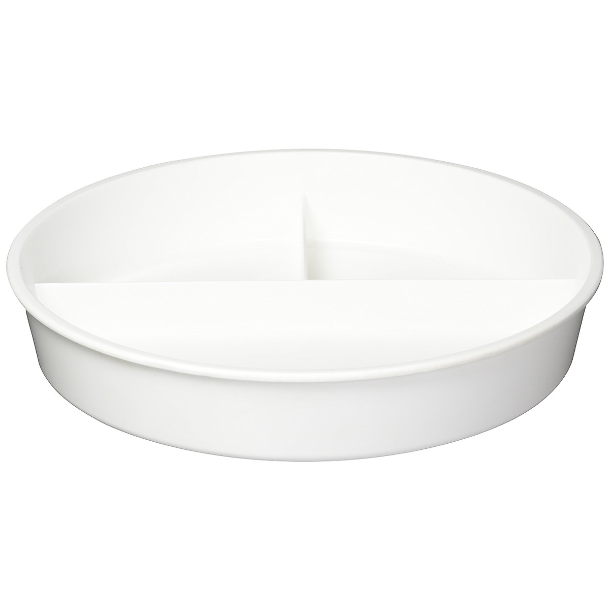 Sammons Preston - 40928 High-Sided Divided Dish, White, Break-Resistant & Lightweight Polypropylene Plastic, 10" Diameter, 1.75" High Vertical Sides & 7/8" Section Dividers, Includes Lid for Travel & Storage
