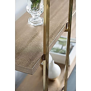 A and B Home 45500 70.9" H Rectangle Gold Stainless Steel/Leather Indoor w/4 Tiers, Modern Style, Tall Shelf