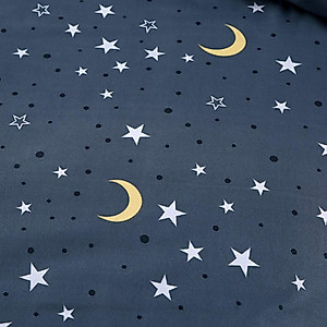 Feelyou Kids Galaxy Fitted Sheet Chic Starry Sky Bed Sheet Set Queen Size for Girls Boys Teens Bedroom Ultra Soft Twinkle Stars Moon Bedding Set Outer Space Themed Bed Cover with 2 Pillow Case