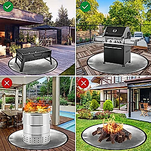 NEZUIBAN Fire Pit Mat, 36'' Round Fireproof Mat for Under Fire Pit, 5 Layers Grill Mat for Protect Deck, Patio, Grass, Lawn, Heat Insulation…