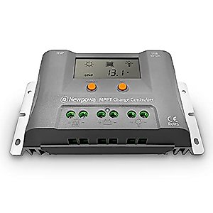 Newpowa 10A MPPT Solar Charge Controller Charge 12V Battery Regulator Dual USB Ports Negative Ground W/LCD Display Up to 130W Off Grid Solar Panel Adjustable for Gel AGM,Liquid Batteries