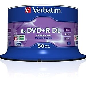 2RC8862 - Verbatim DVD Recordable Media - DVD+R DL - 8x - 8.50 GB Spindle
