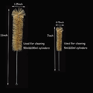 Thick Glass Graduated Measuring Cylinder Set 5ml 10ml 50ml 100ml Glass with Two Brushes