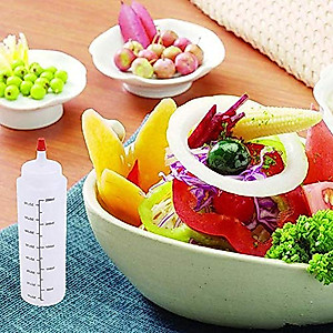 QAQE 1pcs 250ml/8.80Z Squeeze Condiment Bottles, Squeeze Bottles for Sauces, Small Squeezy Measuring Bottle with Nozzle,Plastic Dispensing Bottles for Ketchup Mustard BBQ Chilli Sauce Olive Oil