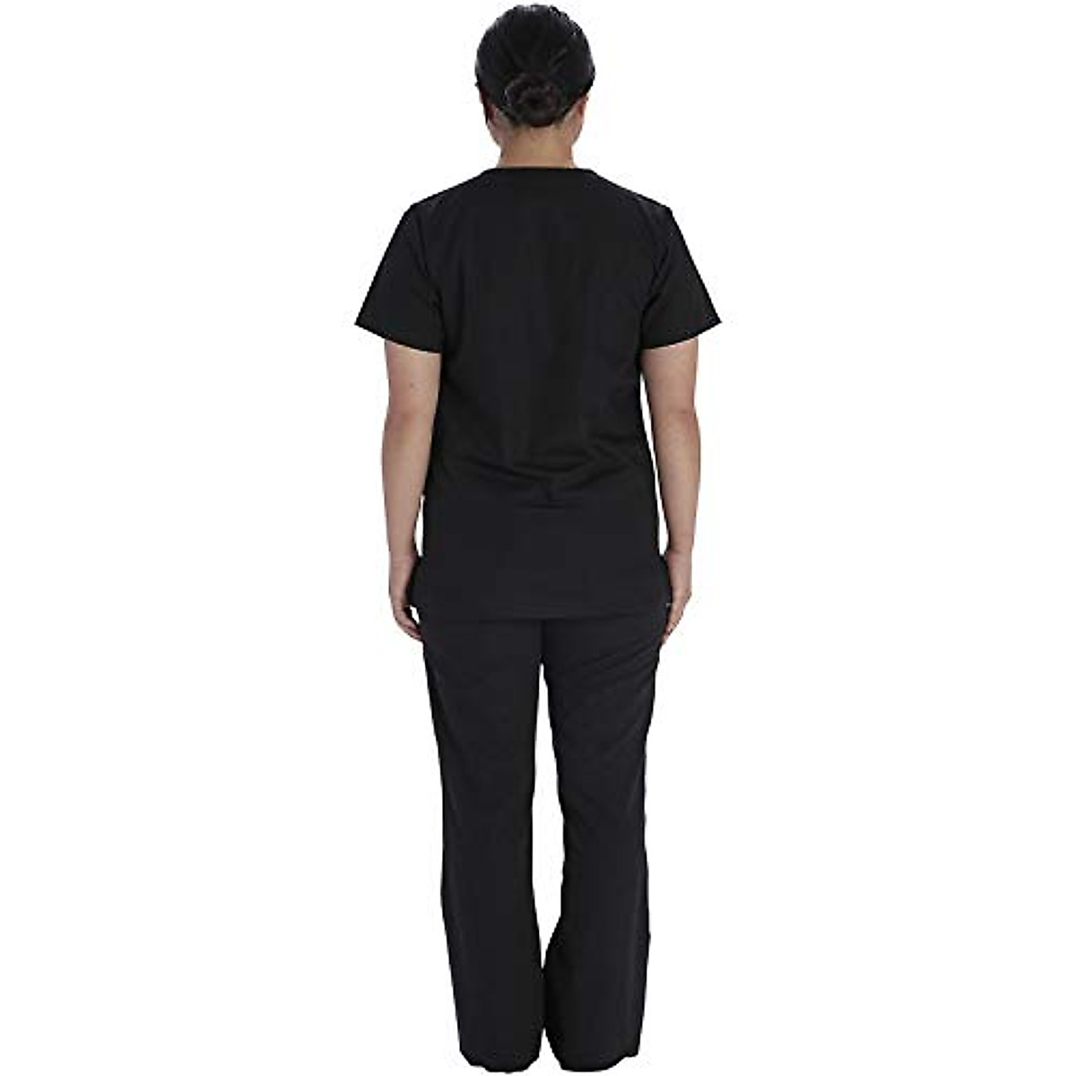 Vital Threads Men and Women Scrubs Set V-Neck Top & Drawstring Pant, VT509C, M, Black