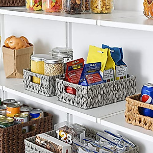 GRANNY SAYS Bundle of 2-Pack Woven Baskets for Storage & 2-Pack Rectangle Wicker Basket