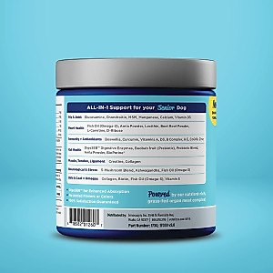 Vetericyn All-in 1 Multifunctional Senior Dog Supplement | Digestive Enzymes + Glucosamine Chondroitin for Hip and Joint Support + Vitamins, Antioxidants, Prebiotics, Probiotics, and Omegas. 90 Count