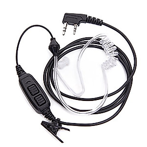 BAOFENG 2 Pin Dual PTT Covert Air Acoustic Tube Headset Earpiece UV-82 Series Two Way Radio (Including UV-82HP, UV-82X, UV-82C, UV-82,UV-82L and Many More) (2Pack)