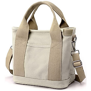 Small Tote Bag with Zipper Tote Bag for Women Canvas Crossbody Bag Shoulder Bag Satchel Hobo Bag Gifts for Women