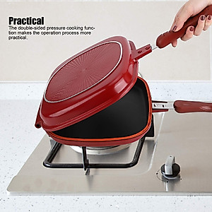 Double Side Grilled Pan, Non‑Stick Aluminium Double Grill Pan Sandwich And Panini Maker Fry Pan for Barbecue, Chicken and Fish