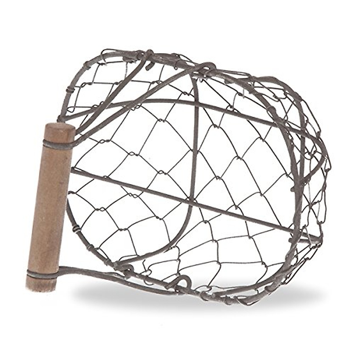 The Lucky Clover Trading Small Oblong Wire Mesh Fixed Handle Basket, Brown