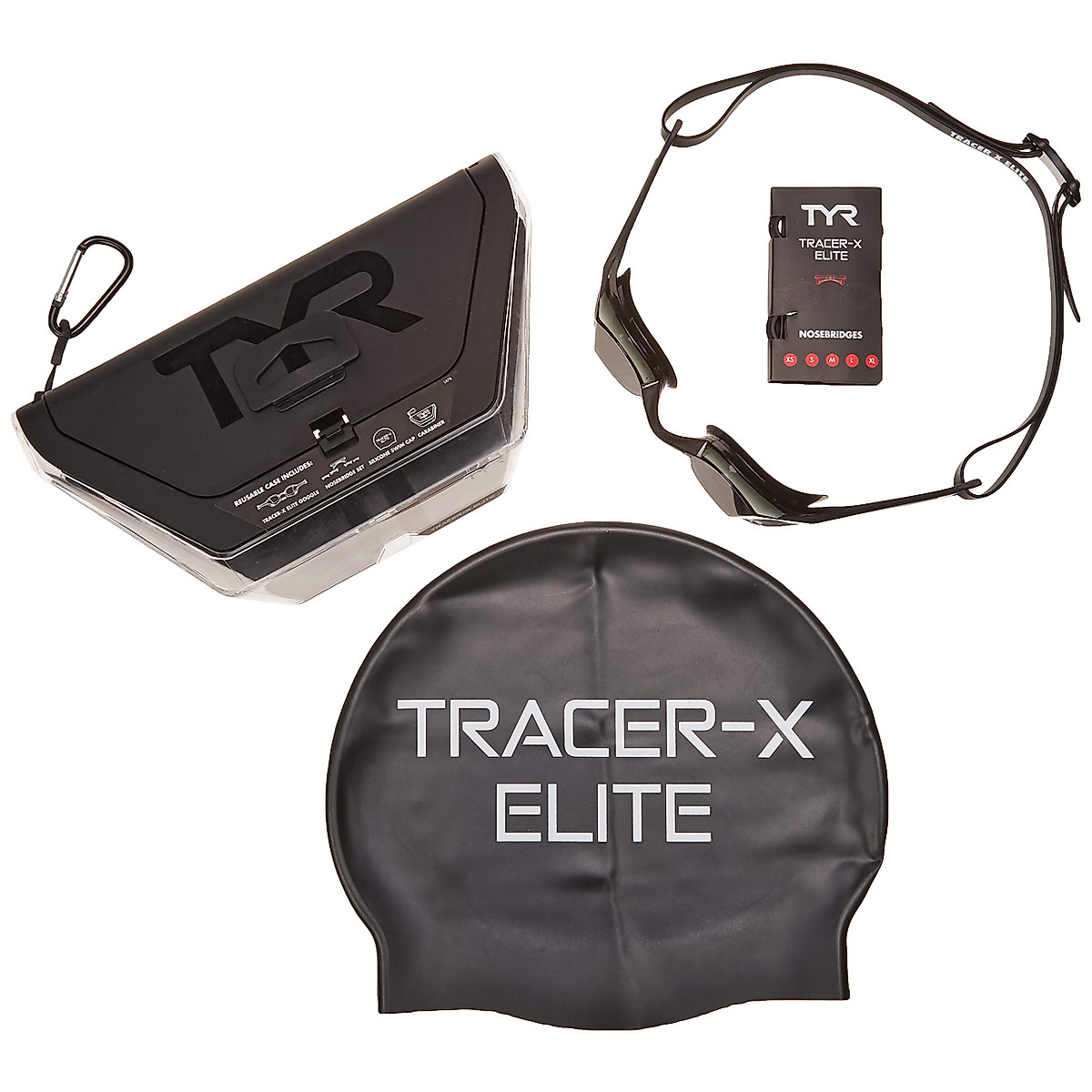 TYR Tracer x Elite Race Goggle - Smoke White Grey, NA