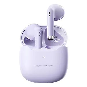 Bluetooth Headphone Light as Marshmallow True Wireless with Compact Charging Case Earbud Bluetooth Earbuds Stereo Bass Purple Earbuds Multi-Mode Touch Control 5.3 Bluetooth for Music