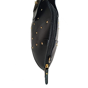 MILATA Dinosaur Shape Crossbody Shoulder Bag Women Pu Leather Rivet Chic Clutch Purse for Girls (black)