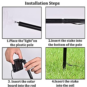 PLTCAT Yard Decoration Stake Lights Outdoor, Waterproof Garden Lights with 2-Lighting Modes, Solar Lights for Pathway, Lawn, Yard Decor (Mixed)