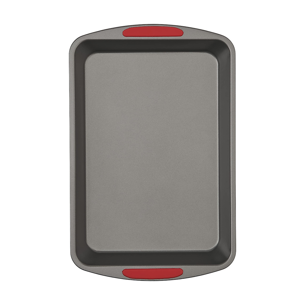 Goodcook Mega Grip 13" x 9" Nonstick Steel Cake Baking Pan with Silicone Grip Handles, Gray