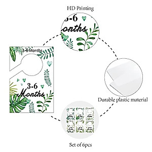 CREATCABIN 6Pcs Nursery Closet Organizer Dividers Clothing Rack Size Dividers Leaf Hanger Dividers for Clothing 0-24 Months Age Size Hanger Organization Shower Registry Gift Supplies for Girl Boy