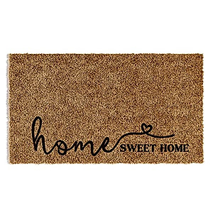 Barnyard Designs 'Home Sweet Home' Doormat Welcome Mat for Outdoors, Large Front Door Entrance Mat, 30x17, Brown