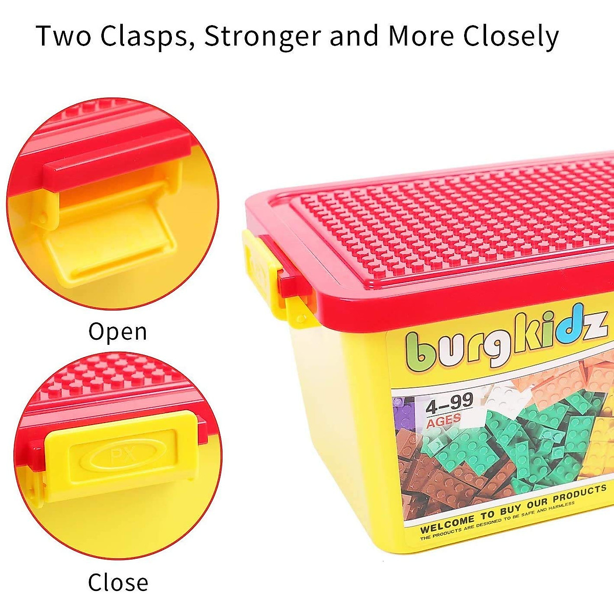 burgkidz Building Bricks 568 Pieces Toys, Classic Building Blocks Includes Wheels, Door, Window, Compatible Bulk Block with Storage Box and Baseplate, STEM Educational Gift for Kids 3+ Year