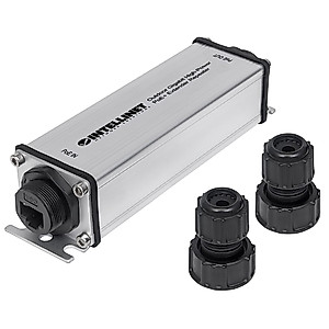 Intellinet Outdoor Gigabit PoE+ Extender Repeater – POE IP65 Rating – 25W Power Budget via Cat5e Cat6 RJ45 Ethernet Network Cables, Daisy-Chain – 3 Yr Mfg Warranty – 561211