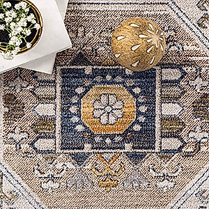 nuLOOM Jocelyn Global Inspired Medallion Fringe Area Rug, 3' x 5', Beige