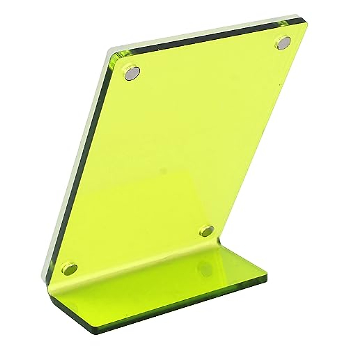 Slanted Back Photo Frame, Self Standing Photo Frame Durable Wide Application for Business Cards for Livingroom (Fluorescent Green)