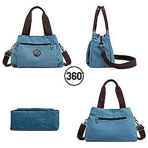 Chikencall® Women Hobo Handbags Casual Canvas Vintage Crossbody Bag Daily Multi Compartment Purses Shoulder Tote Shopper Bag