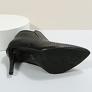 MatureGirl Dressy Wedge Booties for Women,Women Pointed Toe Platform Boot Chelse+a𝒮 Comba+t𝒮 Booties Ladies High Heel Boot Casual Stiletto Motorcycle Riding Boot Walking Shoe Wide Short (Black, 8)